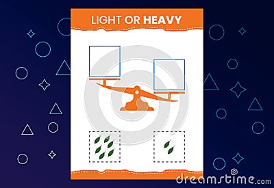 Light Or Heavy Educational Worksheet With Scales. Heavier And Lighter ...