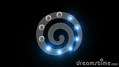 Light Loading Bar - 30fps - Radial, Blue Lights Shining on Black ...