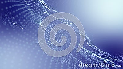 Light Particles Moving Slowly on a Blue. 3d Render Abstract Animation ...