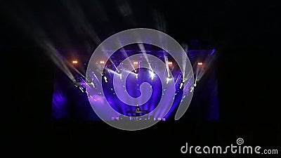 Light Scene in Large Stadium at Rave Party Stock Footage - Video of ...