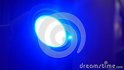 The Light of a Stage Light Projection Beam Shines Upwards. Close-up ...