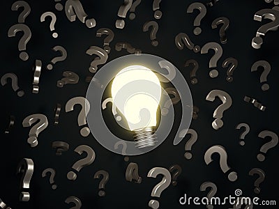 Lightbulb And Question Marks Stock Photo | CartoonDealer.com #48875244