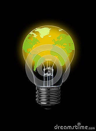 Lightbulb With World-map Royalty-Free Stock Photo | CartoonDealer.com ...