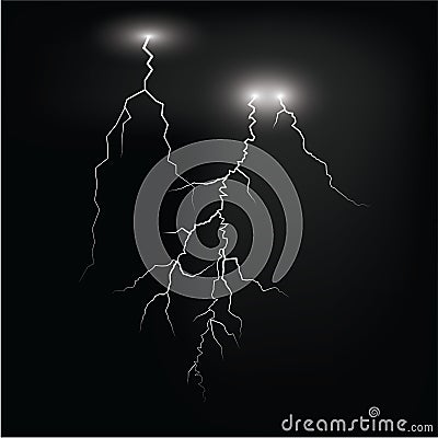 Lightening And Thunder Bolt Or Electric, Glow And Sparkle Royalty-Free ...