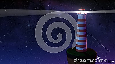 Lighthouse Floating in Space in the Right Side Loop Stock Video - Video ...
