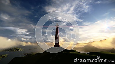 Lighthouse on Top of a Mountain Stock Footage - Video of marine, guide ...