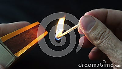 Lighting a match stick 4K stock footage. Video of fire - 50678000