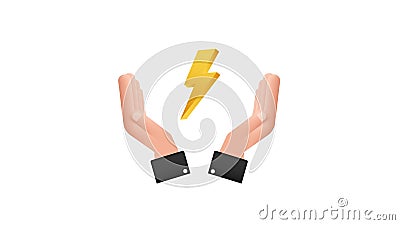 Lightning Bolt in Hands. Thunder Bolt, Lighting Strike Expertise ...