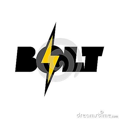Lightning Bolt Symbol With Text. Cartoon Vector | CartoonDealer.com ...