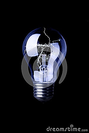 Lightning In A Bulb Royalty Free Stock Photos - Image: 10024738