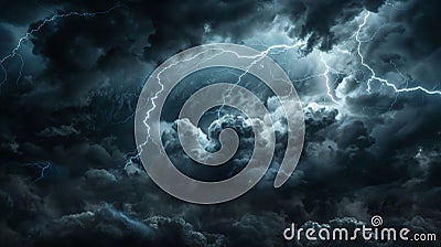 Lightning Dark Cloud Effect With Multiple Colors Of Lightning During A ...