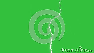 Lightning Strikes on Green Screen Background. the Sky Storms with ...