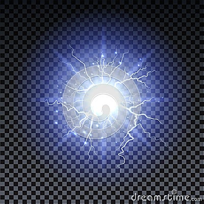 Lightning Strikes And Sparks, Electrical Energy On Transparent ...