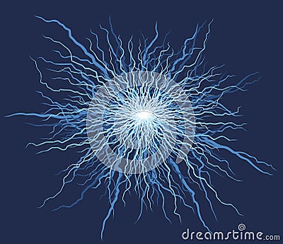 Lightning Stroke In The Night Sky. Vector Illustration | CartoonDealer ...