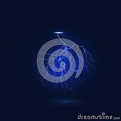 Lightning Or Thunderbolt Light Isolated Realistic Sky Thunderstorm ...