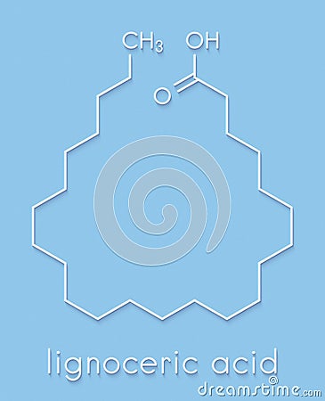 Lignoceric Tetracosanoic Acid Molecule. Saturated Fatty Acid. Skeletal ...