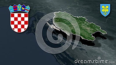 Lika-Senj - Physical Map of the Globe Animation Map Stock Video - Video ...