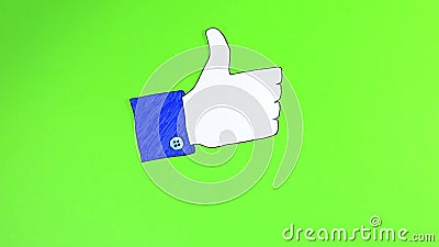 `Like` Sign Animation, Like Symbol on Green Background. Stop Motion ...
