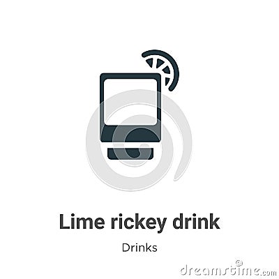 Lime Rickey Drink Vector Icon On White Background. Flat Vector Lime ...