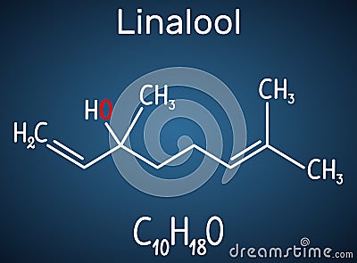 Linalool Molecule. Structural Chemical Formula And Molecule Model On ...
