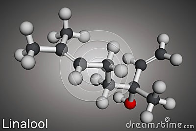 Linalool Molecule. It Is Terpene Alcohol. Molecular Model. 3D Rendering ...