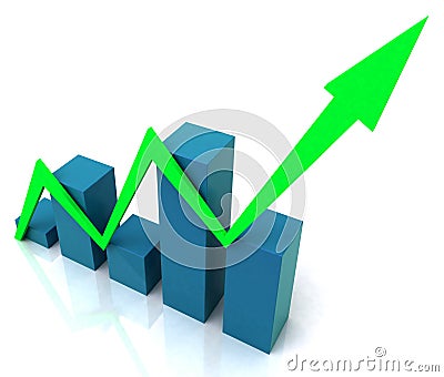 Line Against Bar Chart Shows Actual Stock Image | CartoonDealer.com ...