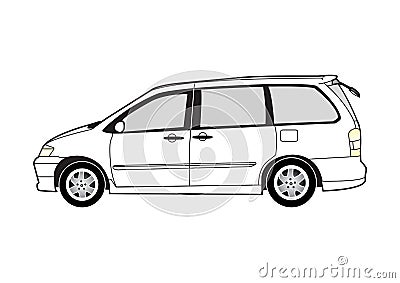 Line Art - MPV Cartoon Vector | CartoonDealer.com #718845