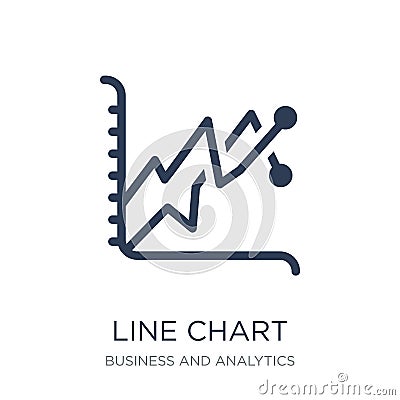 Line Chart Icon. Trendy Flat Vector Line Chart Icon On White Background ...