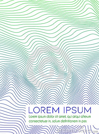 Vectort Illustration Line Contour Art Design Pattern Background Blue To ...