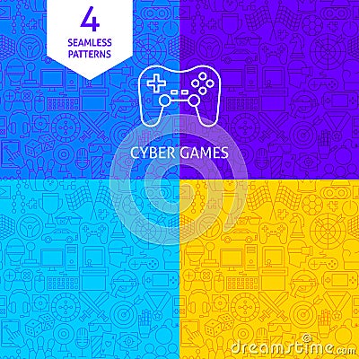 Line Cyber Games Patterns Vector Illustration | CartoonDealer.com ...