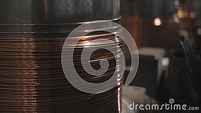 Line Drawing of Copper Wire at the Cable Plant. Stock Video - Video of ...