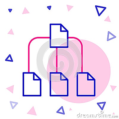 Line Folder Tree Icon Isolated On White Background. Computer Network File Folder Organization ...