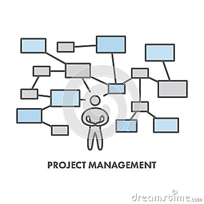 Line Icon Project Management. Vector Business Symbol Stock Illustration ...