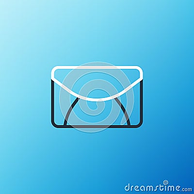 Line Mail And E-mail Icon Isolated On Blue Background. Envelope Symbol ...