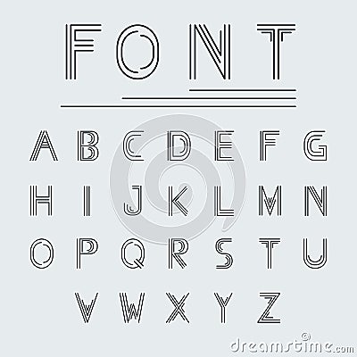 Line Modern Font Style. Stock Vector - Image: 60347971