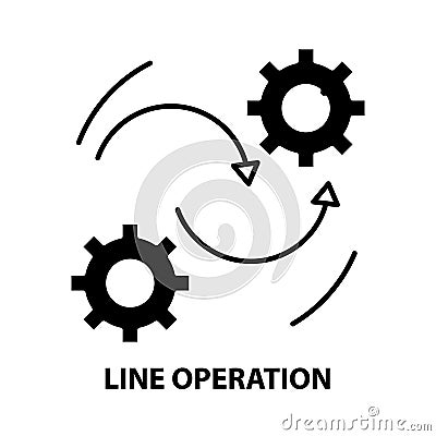 Line Operation Icon, Black Vector Sign With Editable Strokes, Concept ...