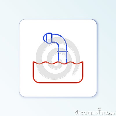 Line Periscope In The Waves Above The Water Icon Isolated On White ...