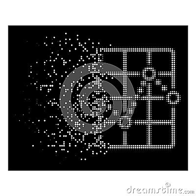 White Dissipated Dot Halftone Line Plot Icon Cartoon Vector ...