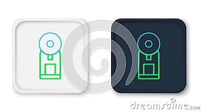Line Smart Coffee Machine System Icon Isolated On White Background ...