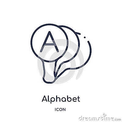 Linear Alphabet Icon From Education Outline Collection. Thin Line ...