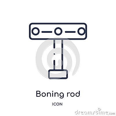 Linear Boning Rod Icon From Construction Tools Outline Collection. Thin ...
