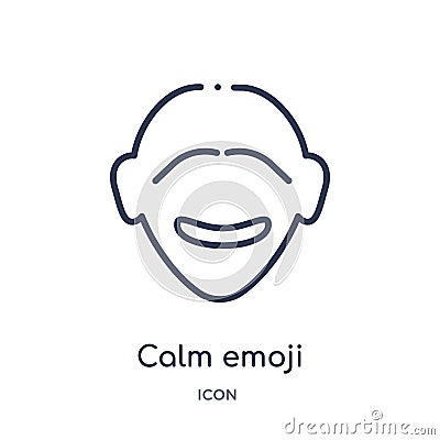 Linear Calm Emoji Icon From Emoji Outline Collection. Thin Line Calm ...