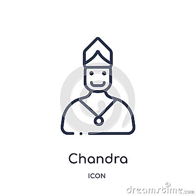 Linear Chandra Icon From India Outline Collection. Thin Line Chandra ...