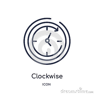 Linear Clockwise Icon From General Outline Collection. Thin Line ...