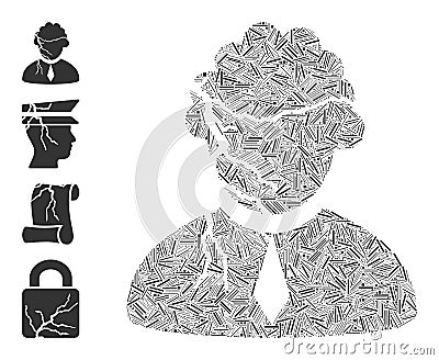 Linear Corrupted Judge Icon Vector Mosaic | CartoonDealer.com #226350596