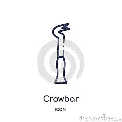 Linear Crowbar Icon From Construction Tools Outline Collection. Thin Line Crowbar Vector ...