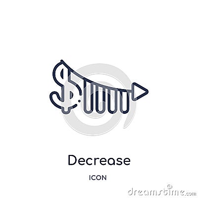 Linear Decrease Icon From Ecommerce And Payment Outline Collection. Thin Line Decrease Vector ...