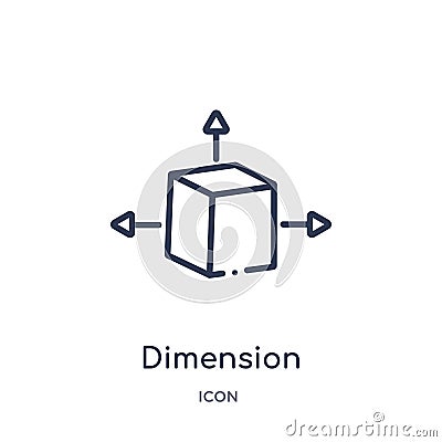 Linear Dimension Icon From Geometry Outline Collection. Thin Line ...