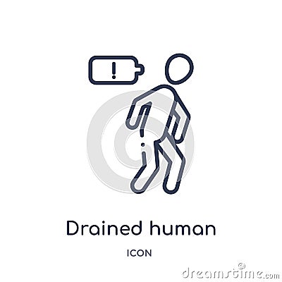 Linear Drained Human Icon From Feelings Outline Collection. Thin Line ...
