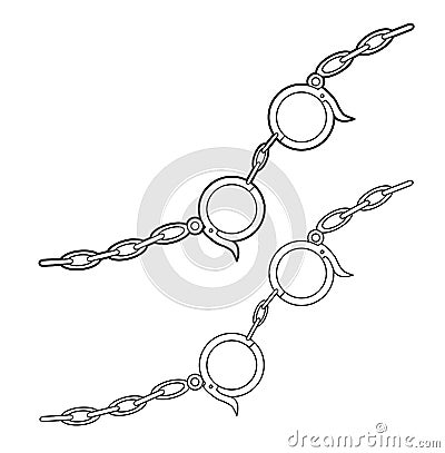 Linear Drawing Of Handcuffs Shackles With A Chain For A Criminal ...